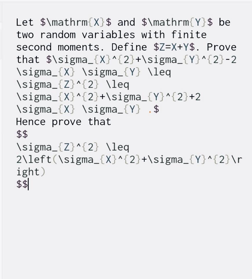Solved Let Mathrm X And Mathrm Y Be Two Random 