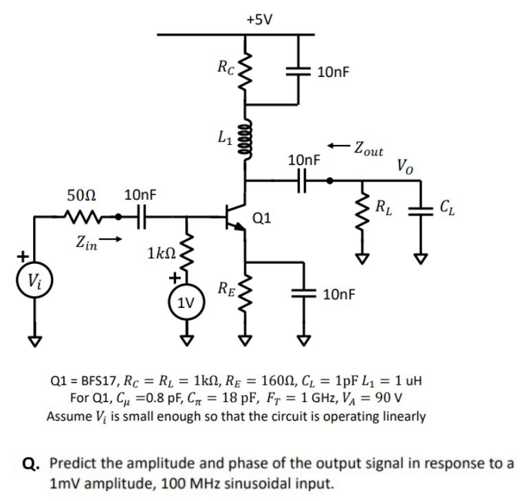 Solved +5V H 10nF 00000 r Zout vo 10nF + 501 10nF + C Res | Chegg.com