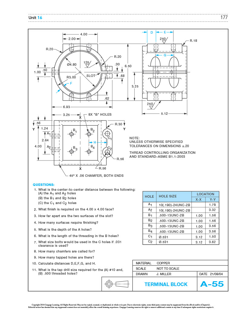Solved QUESTIONS: 1. What is the center-to-center distance | Chegg.com