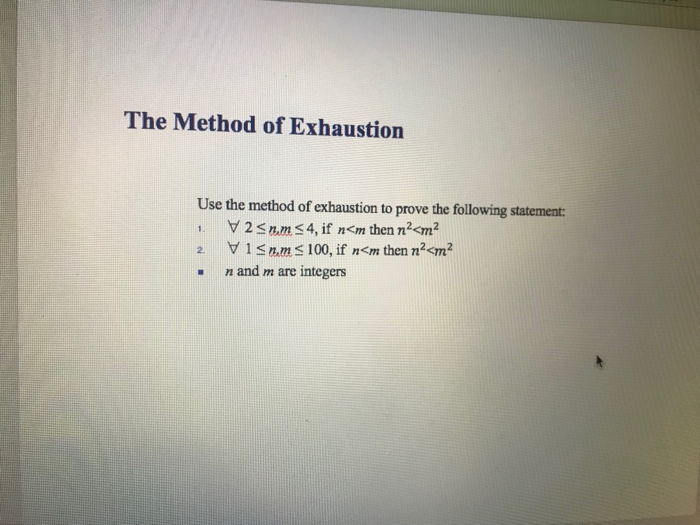 Solved The Method of Exhaustion Use the method of exhaustion | Chegg.com