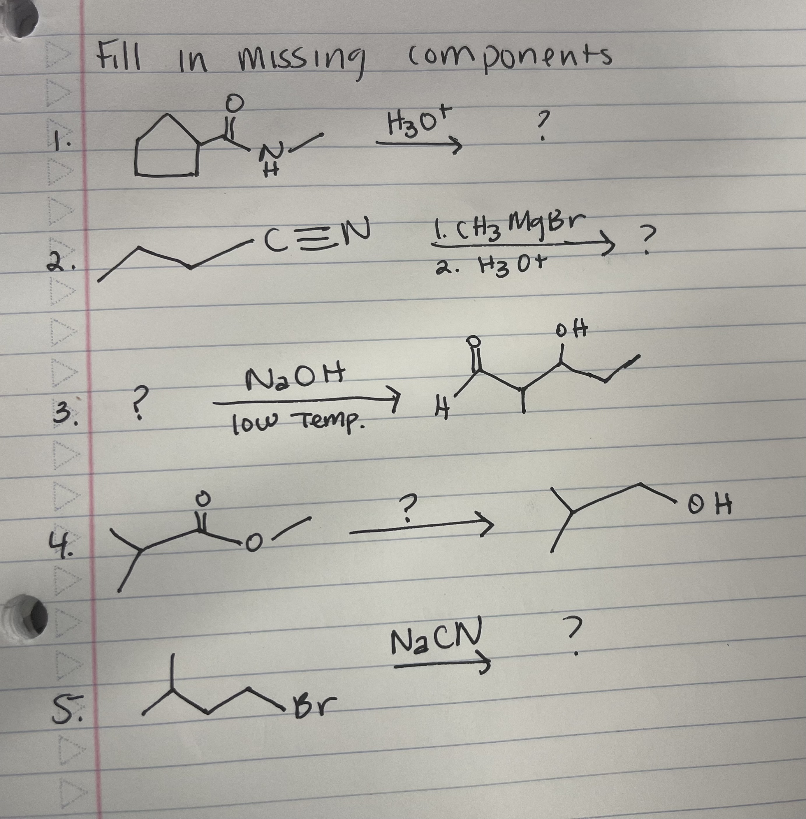 Solved Fill in missing components | Chegg.com