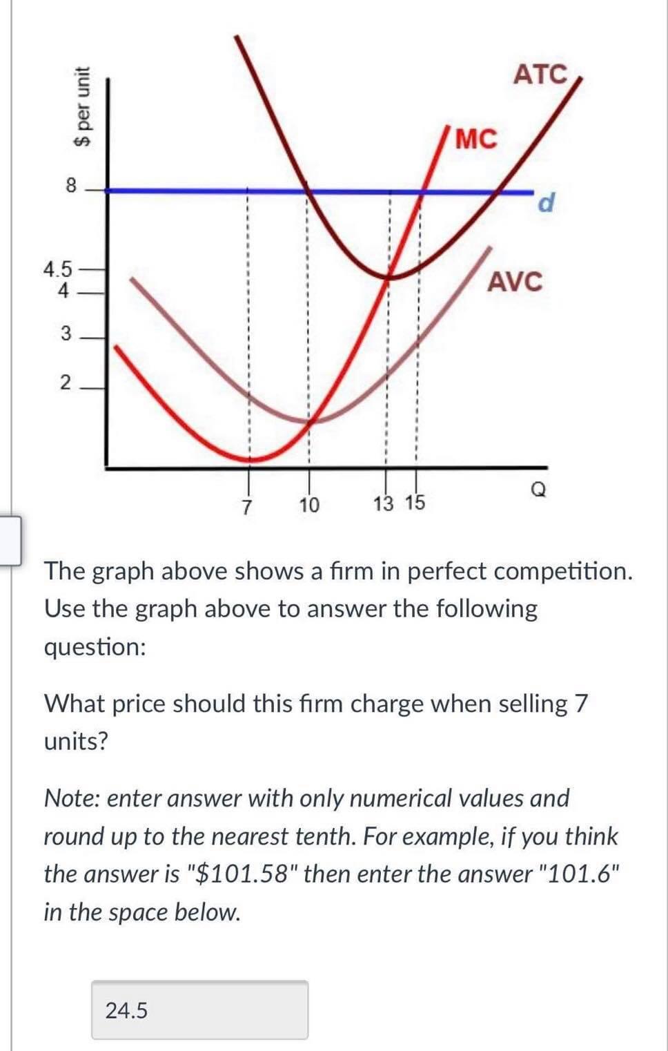 Solved 0.67 / 1 pts Question 10 ATC $ per unit MC 8 d 4.5 4 | Chegg.com Solved 0.67 / 1 pts Question 10 ATC $ per unit MC 8 d 4.5 4 | Chegg.com