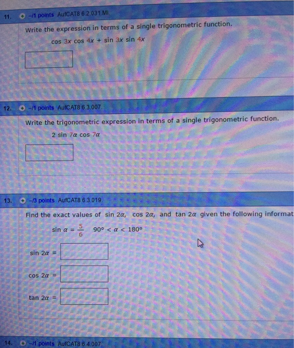 Solved Write the expression in terms of a single | Chegg.com