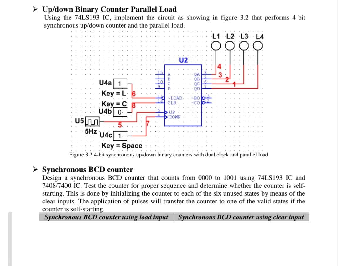Up/down Binary Counter Parallel Load Using the | Chegg.com