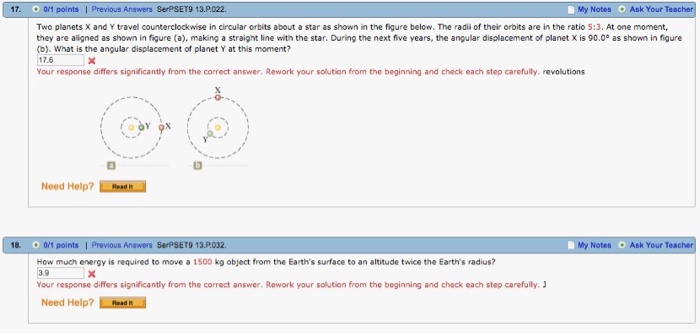 Solved 17. 0'1 points| Previous Answers SerPSET9 13.P.022. | Chegg.com Solved 17. 0'1 points| Previous Answers SerPSET9 13.P.022. | Chegg.com