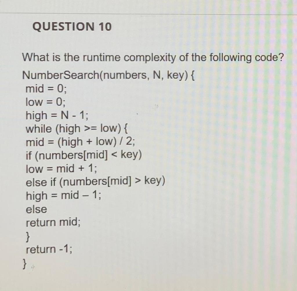 Solved QUESTION 9 What is the typical runtime of insertion | Chegg.com