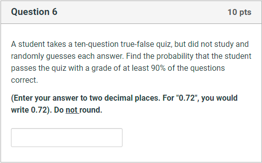 Solved Question 6 10 pts A student takes a ten-question | Chegg.com Solved Question 6 10 pts A student takes a ten-question | Chegg.com