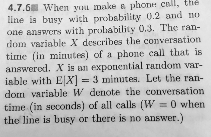 Solved 4.7.6 When you make a phone call, the line is busy | Chegg.com