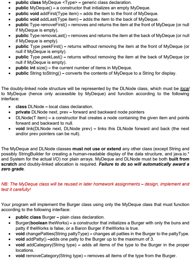 Solved public class MyDeque - generic class | Chegg.com Solved public class MyDeque - generic class | Chegg.com