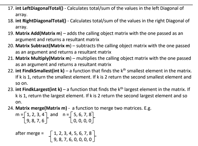 Solved Implement a class Matrix to create matrices of 2x2, | Chegg.com