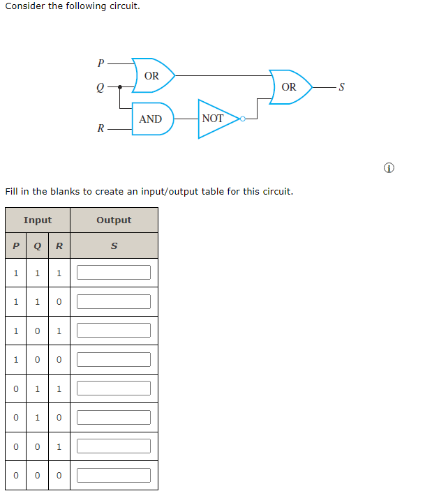[Solved]: Consider the following circuit. Fill in the blan