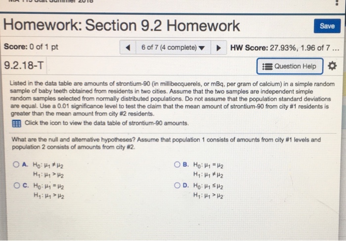 Homework Section 9 2 Homework Save Score 0 Of 1 Pt