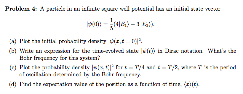 Solved Problem 4: A particle in an infinite square well | Chegg.com