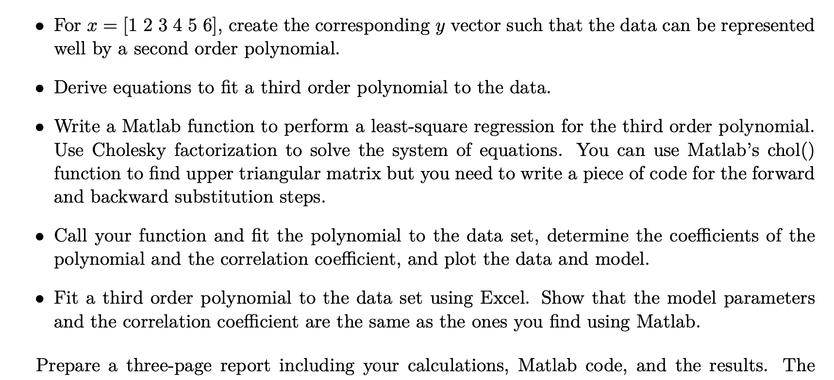 Solved Please write a matlab function, For x = [1 2 3 4 5 | Chegg.com