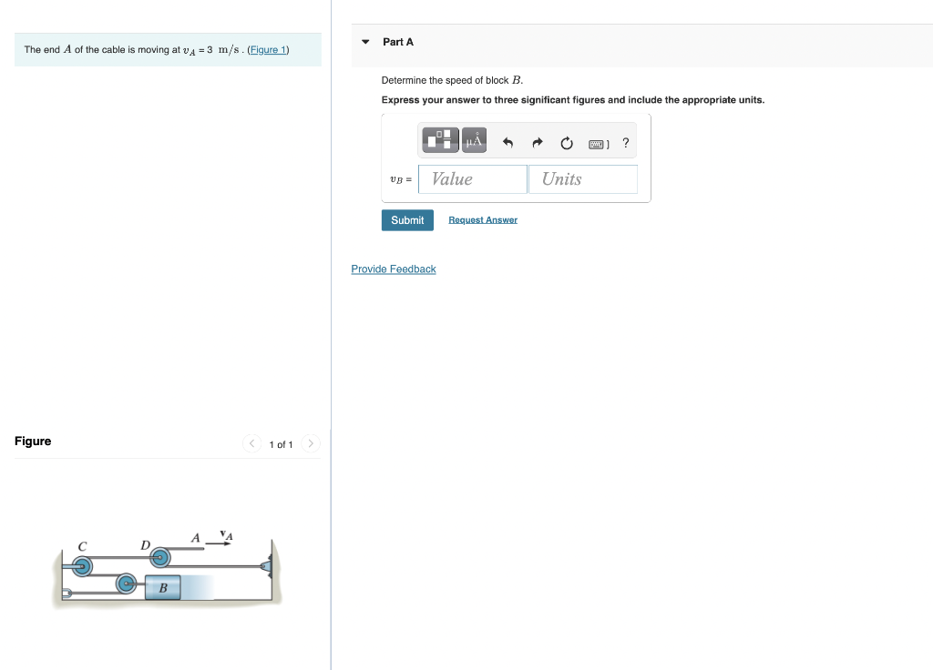 Solved The end A of the cable is moving at vA=3 m/s. Part A | Chegg.com