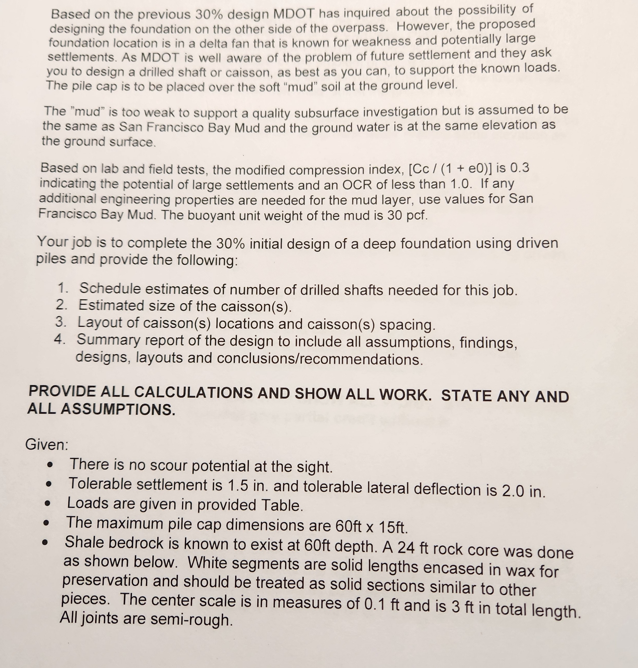 Solved Based on the previous 30% design MDOT has inquired | Chegg.com