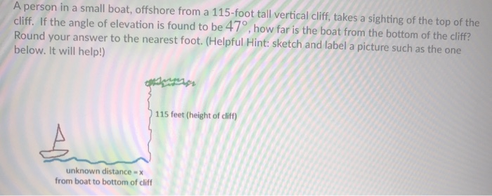 Solved A person in a small boat, offshore from a 115-foot | Chegg.com