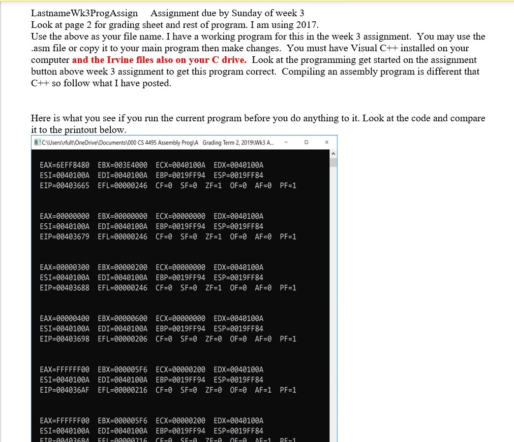 Lastname Wk3ProgAssign Assignment due by Sunday of | Chegg.com