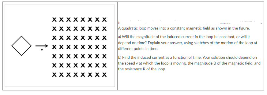Solved ××××××× XXXX A quadratic loop moves into a constant | Chegg.com