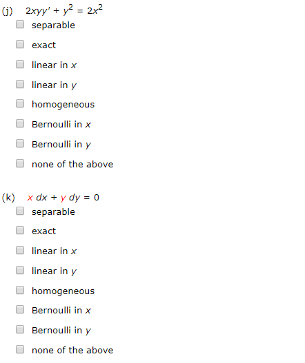 Solved Classify Each Differential Equation As Separable