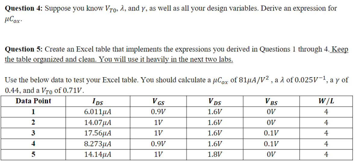 Solved uCox The square-law model is frequently used to model | Chegg.com