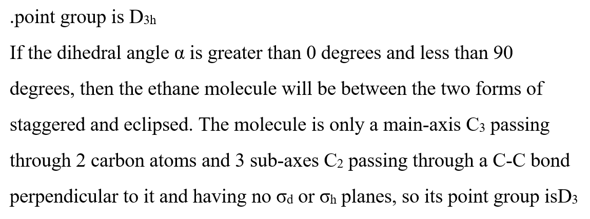point group is D3 If the dihedral angle a is greater | Chegg.com