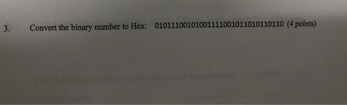 Solved 3. Convert the binary number to Hex: | Chegg.com
