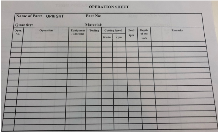 Solved Prepare an operation sheet for the part given below | Chegg.com