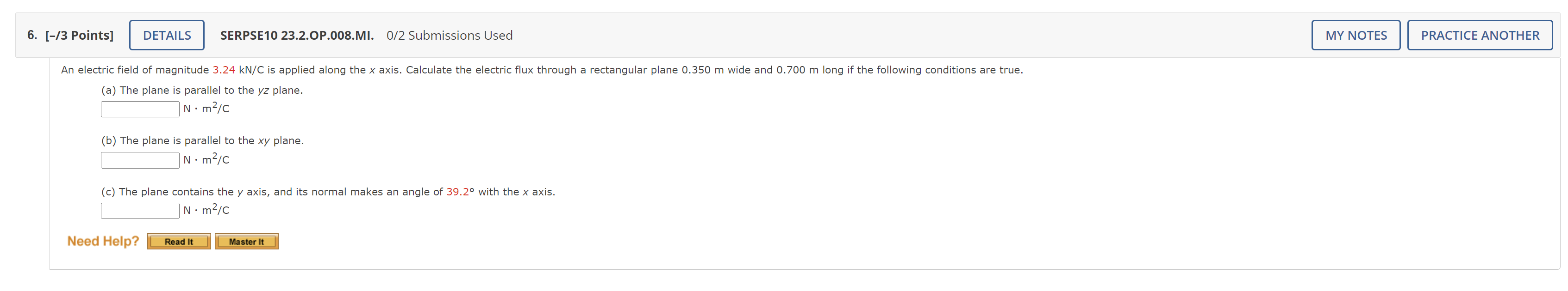 Solved 6. [-/3 Points] DETAILS SERPSE10 23.2.OP.008.MI. O/2 | Chegg.com