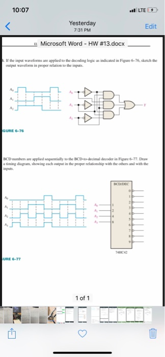 Solved LTE 10:07 Yesterday 7:31 PM Edit Microsoft Word-Hw | Chegg.com