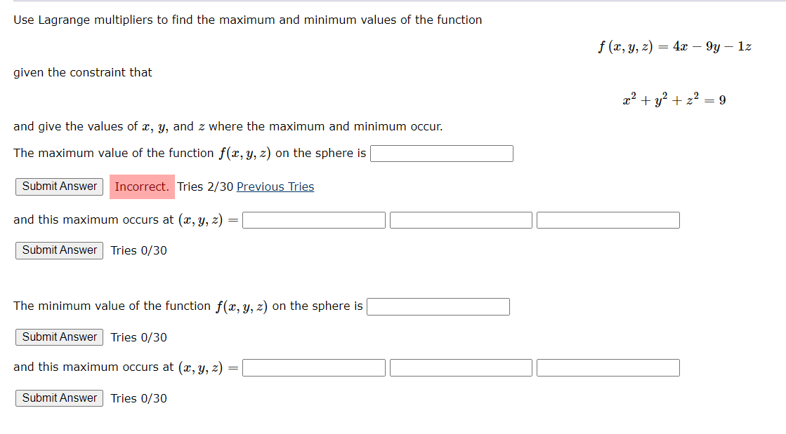 Solved Use Lagrange multipliers to find the maximum and | Chegg.com