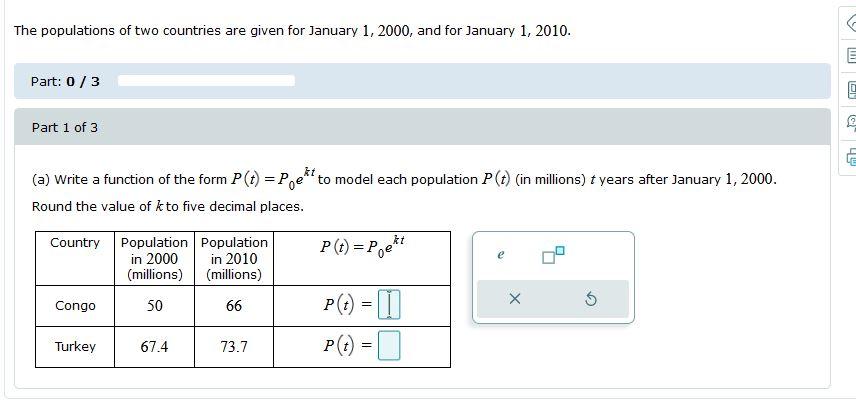 Solved The populations of two countries are given for | Chegg.com