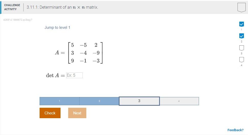 Solved Jump To Level 1 A⎣⎡539−5−4−12−9−3⎦⎤ Deta 