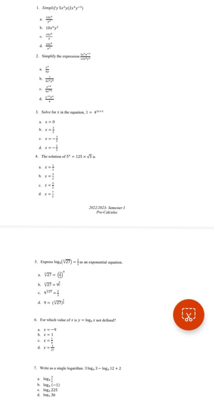 Solved 7. Write as a single logarithm: 3log43−log412+2 a. | Chegg.com