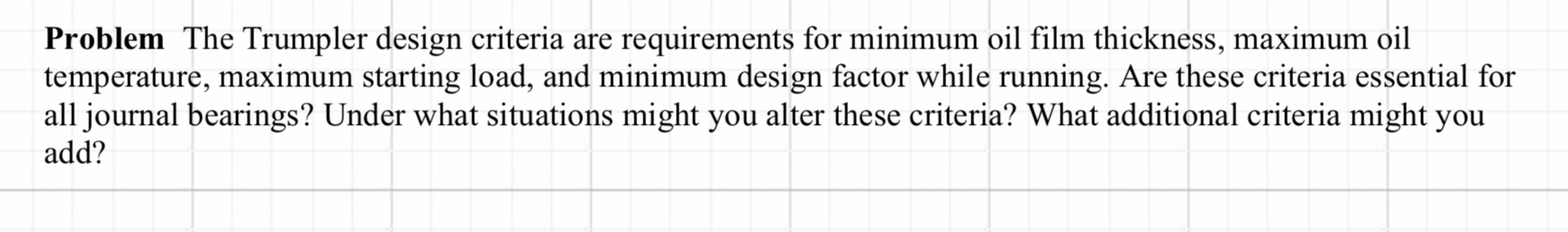 Solved Problem The Trumpler design criteria are requirements | Chegg.com