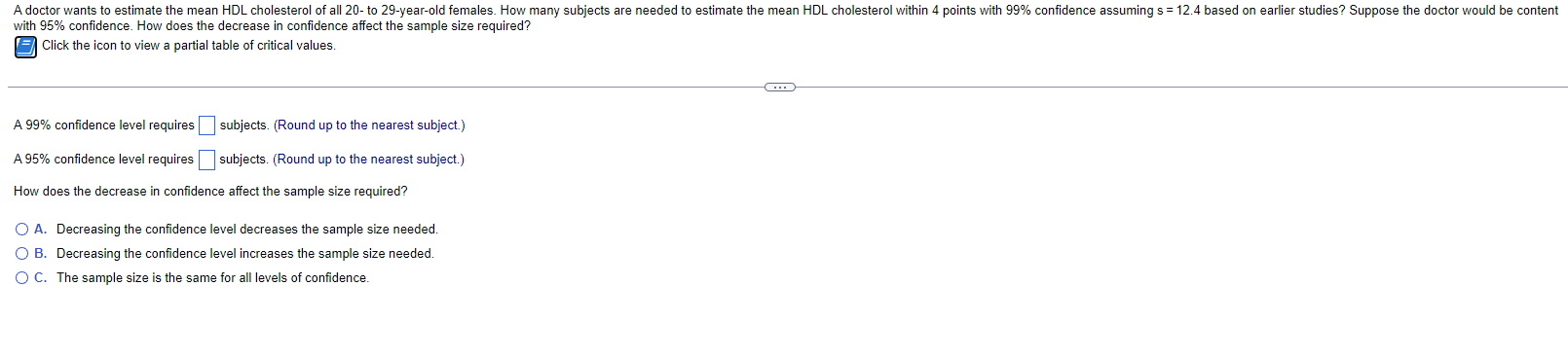 Solved with 95% confidence. How does the decrease in | Chegg.com