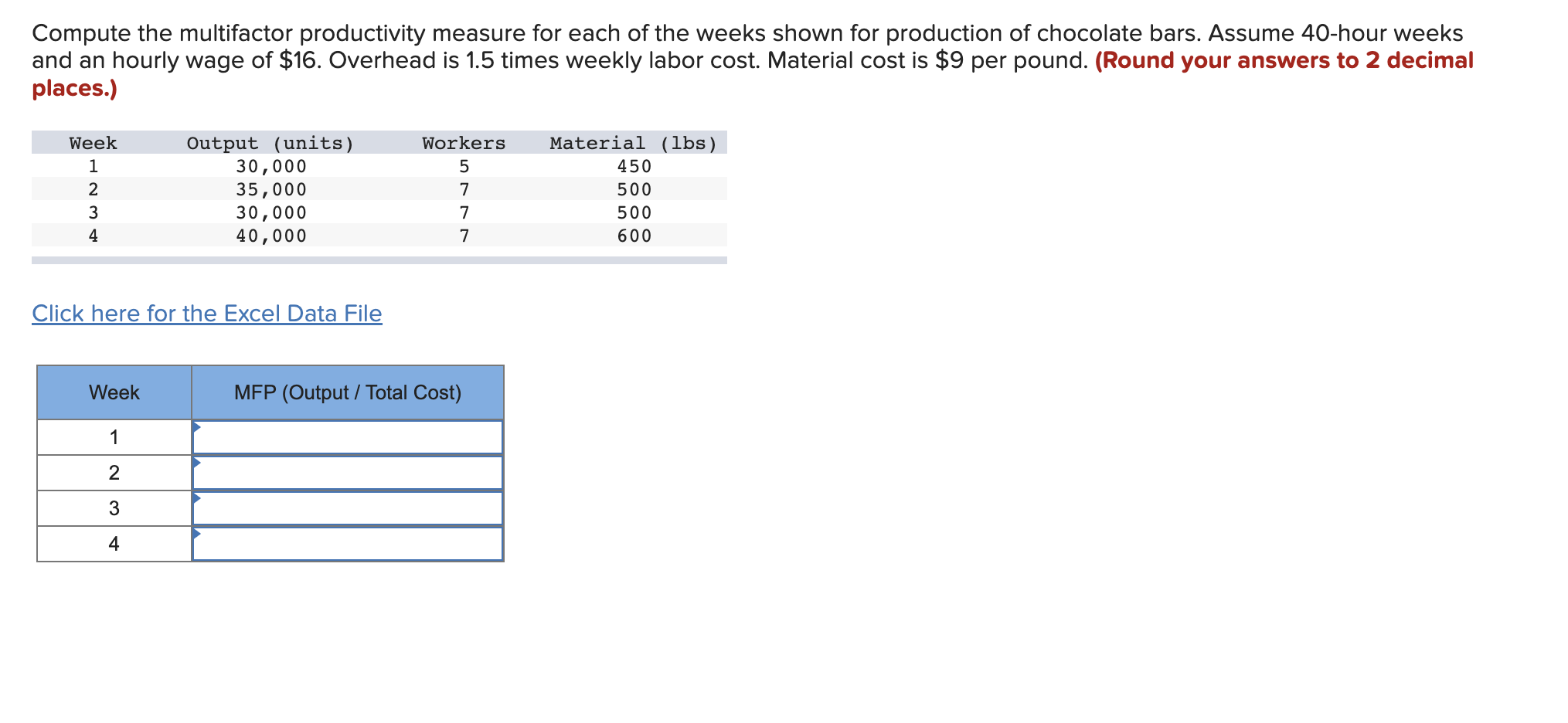 Solved Compute the multifactor productivity measure for each | Chegg.com