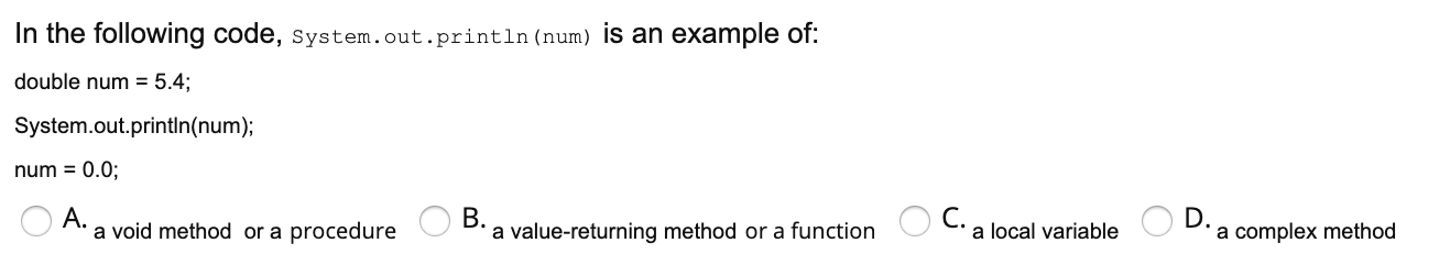 Solved What does the following code display? double x = | Chegg.com