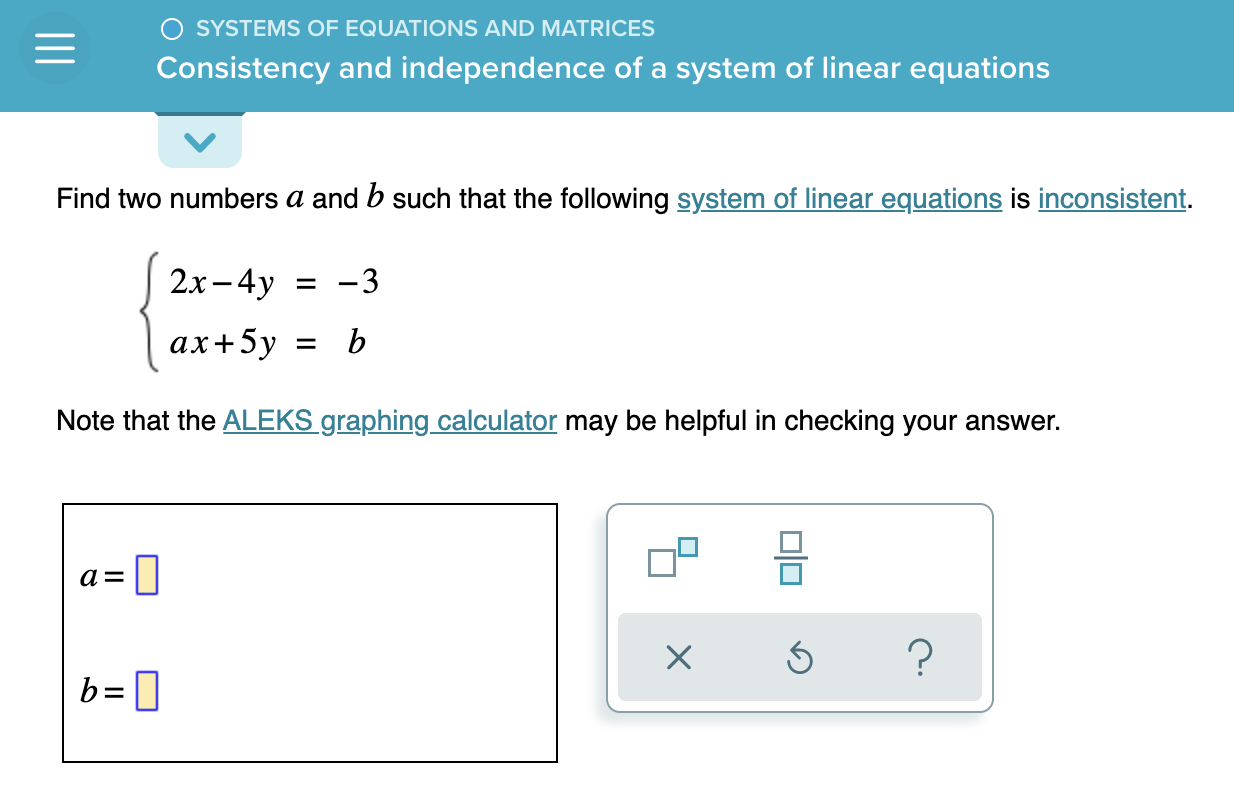 Solved O SYSTEMS OF EQUATIONS AND MATRICES Consistency and | Chegg.com