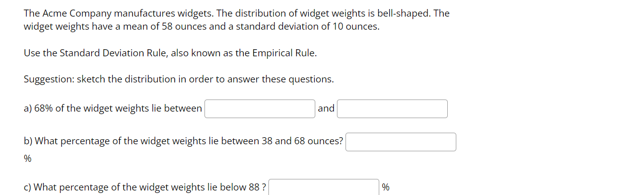 Solved The Acme Company manufactures widgets. The | Chegg.com
