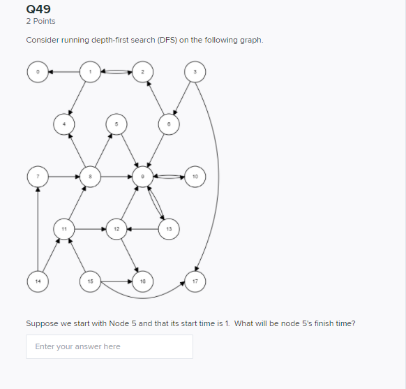 Solved Q49 2 Points Consider running depth-first search | Chegg.com