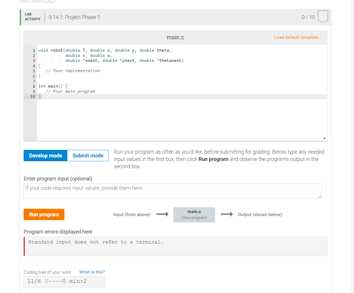 \begin{tabular}{l|l} LAB & 9.14.1: Project Phase 1 \\ | Chegg.com