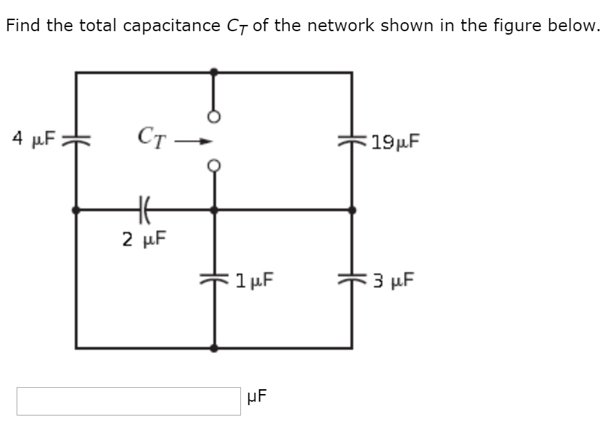 Solved Find the total capacitance Ct of the network shown in | Chegg.com