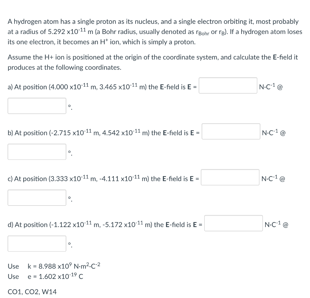 Solved A hydrogen atom has a single proton as its nucleus, | Chegg.com