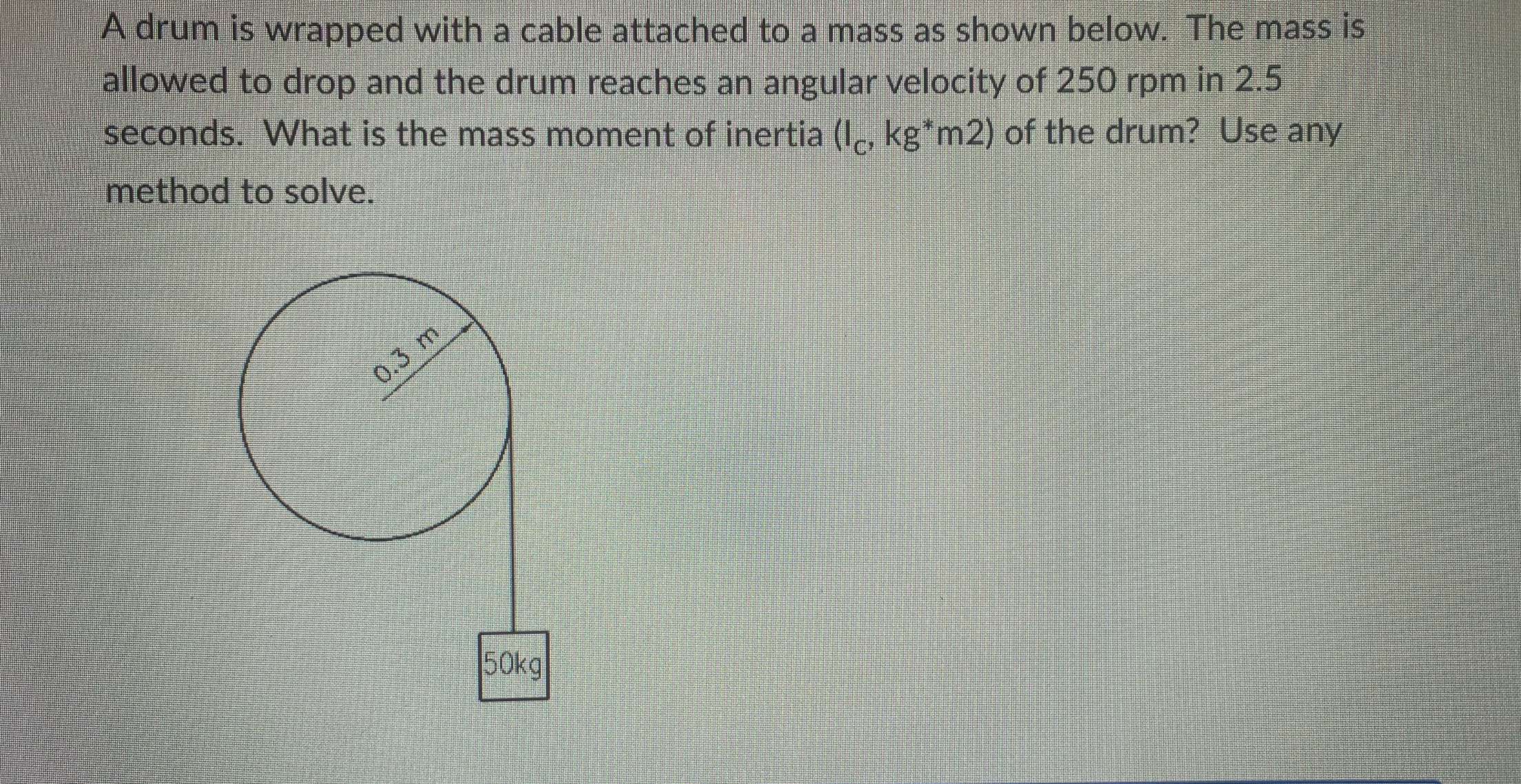 Solved A drum is wrapped with a cable attached to a mass as | Chegg.com