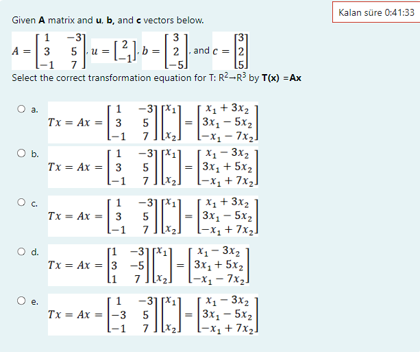 Solved Given A matrix and u,b, and c vectors below. | Chegg.com