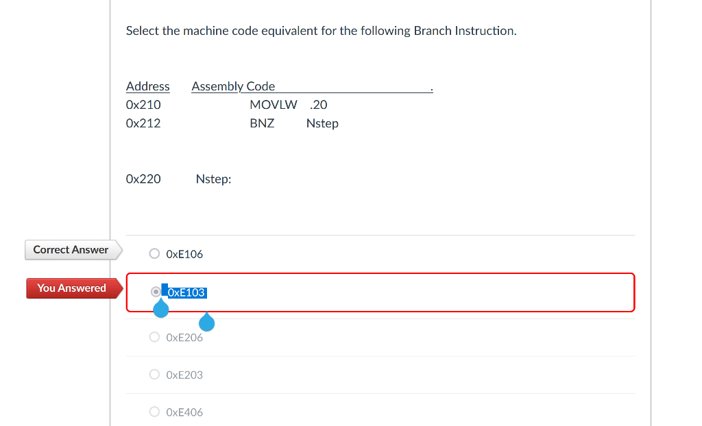 Solved Select the machine code equivalent for the following | Chegg.com