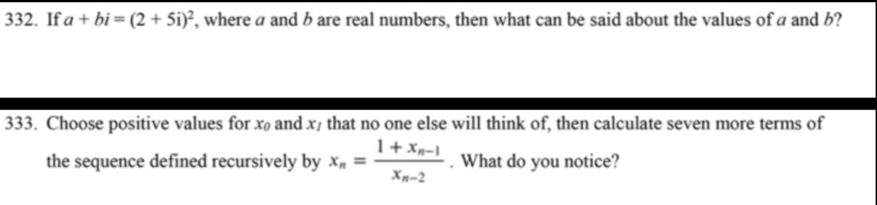 Solved 332. If a+bi=(2+5i)2, where a and b are real numbers, | Chegg.com