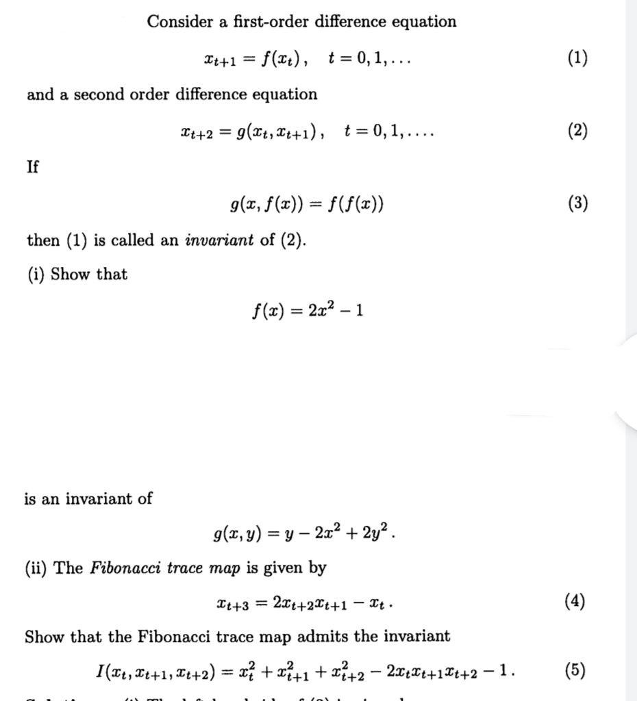 Consider a first-order difference equation It+1 = | Chegg.com