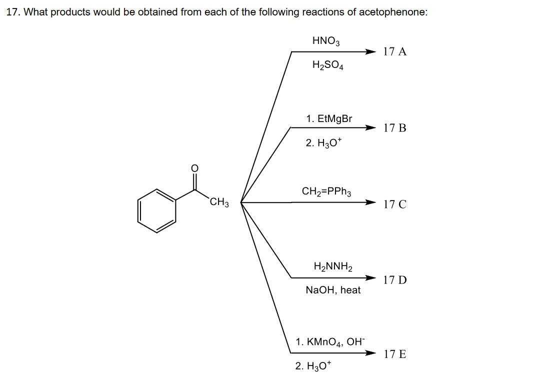 Write An Equation For The Reaction Of Acetophenone With